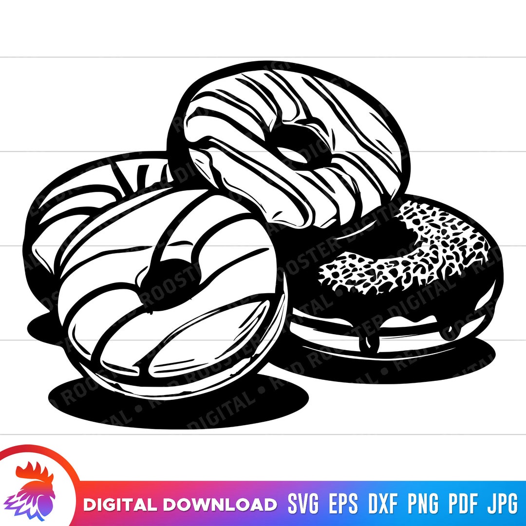 Donut Svg, Assorted Donuts Svg, Donuts Clipart Svg, Glazed Donuts, Svg ...