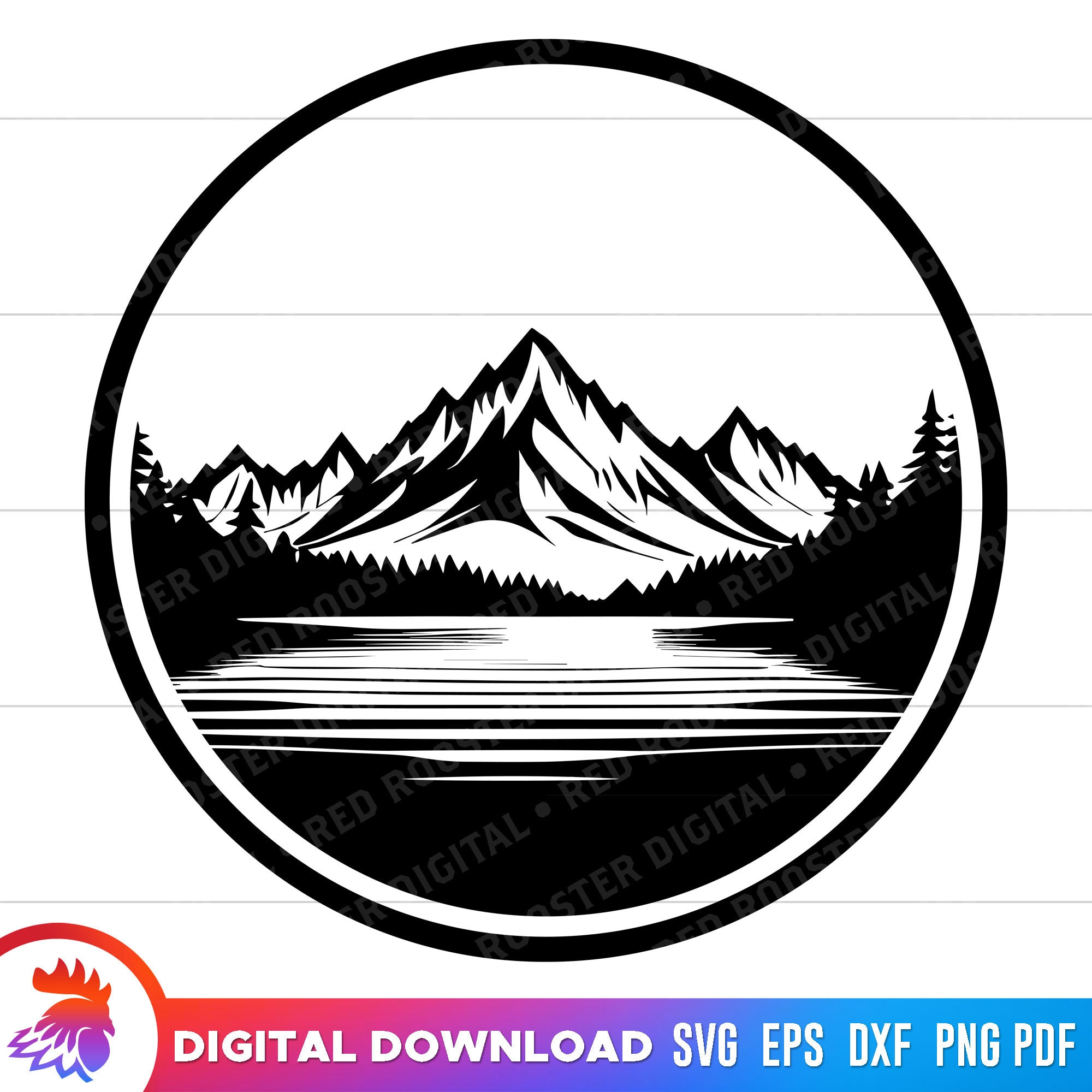 Mountain Lake Svg, Mountains Icon, Wilderness Svg, Lake and Mountains ...