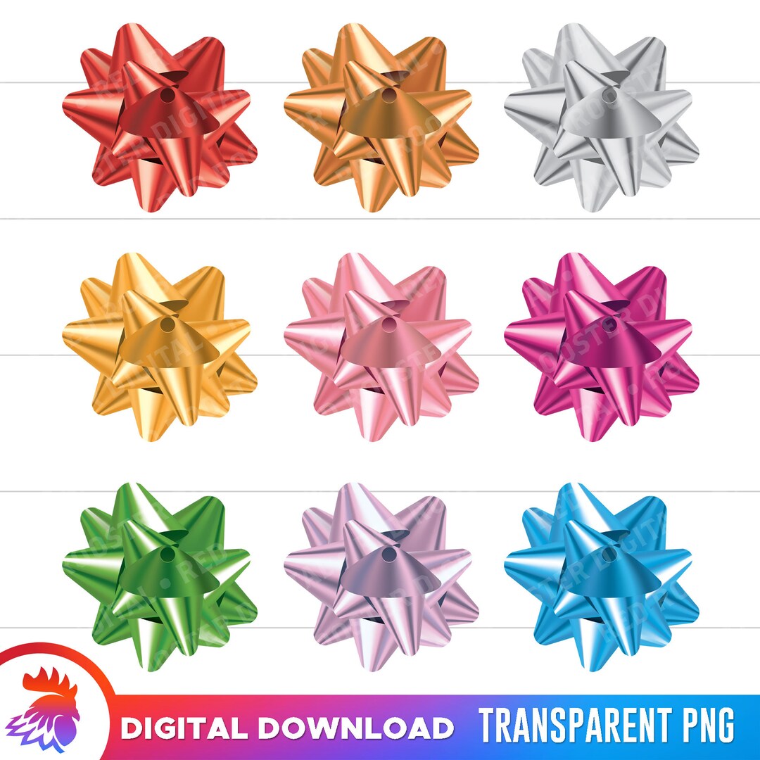 Shiny Gift Bows PNG, Holiday Clipart (digital Download) - Etsy