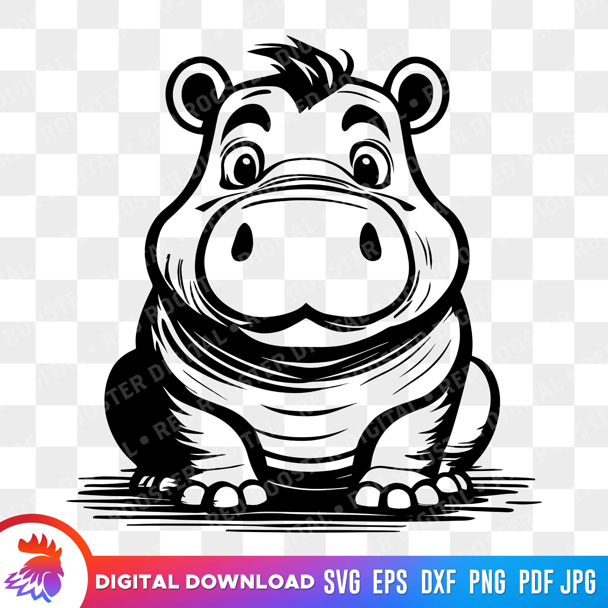 Cartoon Hippo Svg, Cute Cartoon Hippo, Cute Hippo for Nursery, Hippo ...