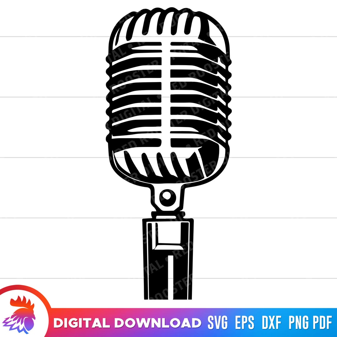 Vintage Microphone Svg, Old Fashioned Microphone, Microphone Clipart ...