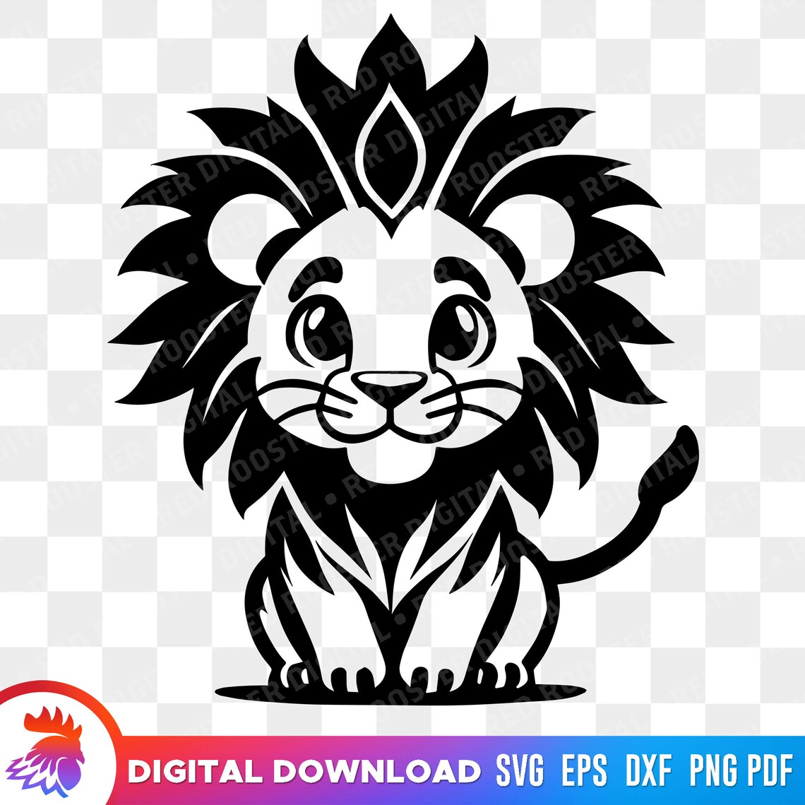 Cute Baby Lion, Cute Lion Clipart, Lion for Nursury Svg, Cute Cartoon ...