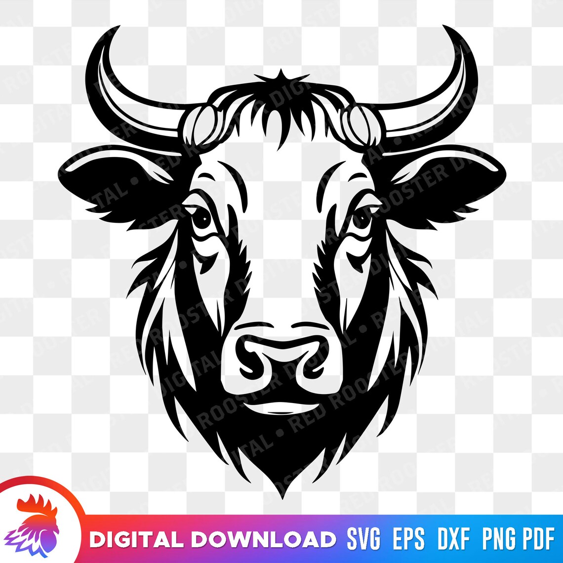 Bull Face Svg, Bull Head Svg, Steer Svg, Ox Svg, Bull Cut File Svg ...