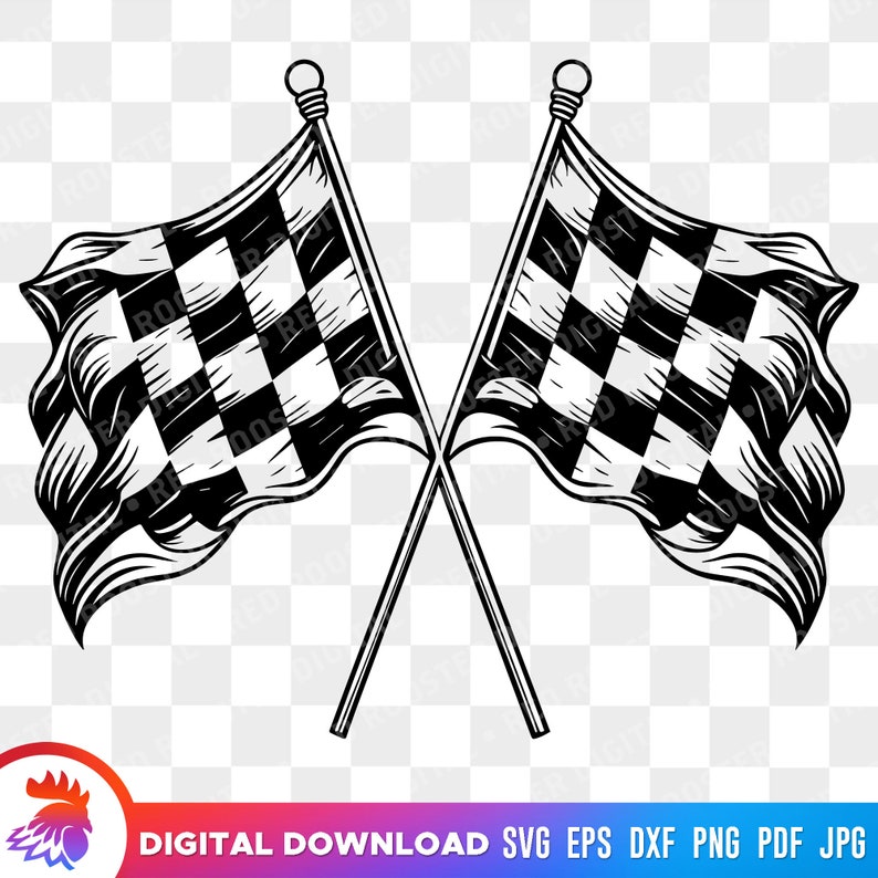 Crossed Checkered Flags SVG, Racing Clipart (digital Download) - Etsy