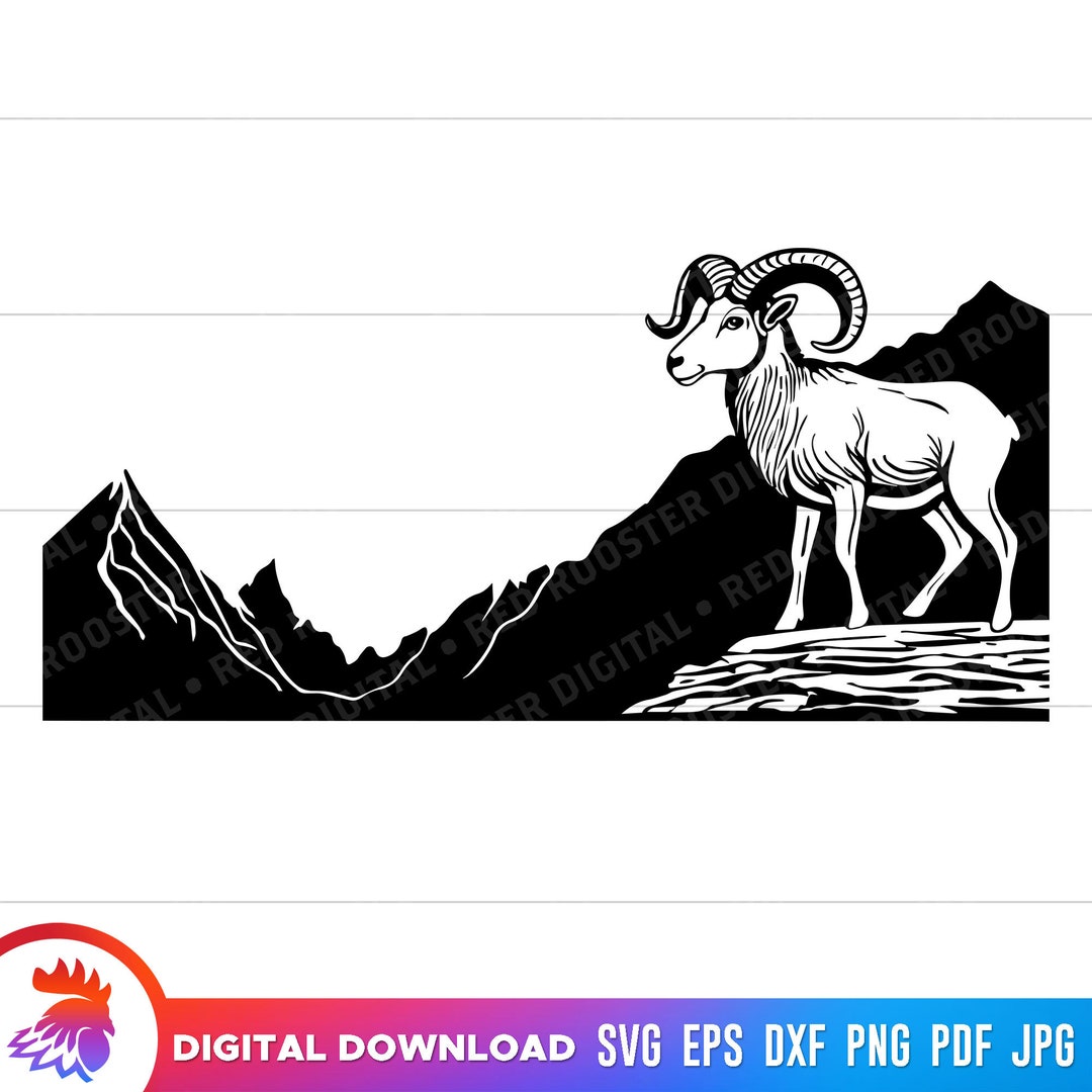 Bighorn Ram, Ram Sheep in the Mountains, Ram Svg, Ram Clipart, Ram Cut ...
