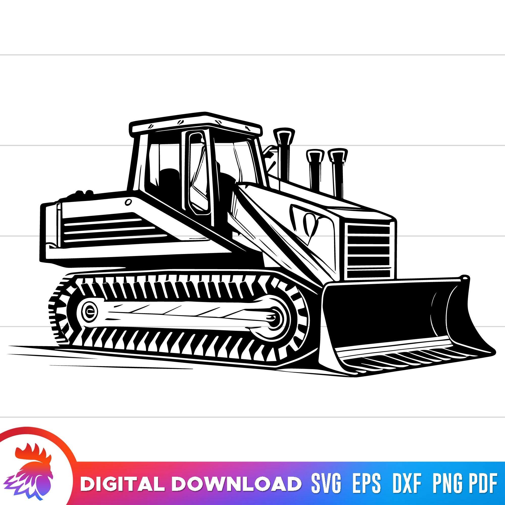 Bulldozer Svg, Construction SVG, Bulldozer Clipart, Digital Download ...