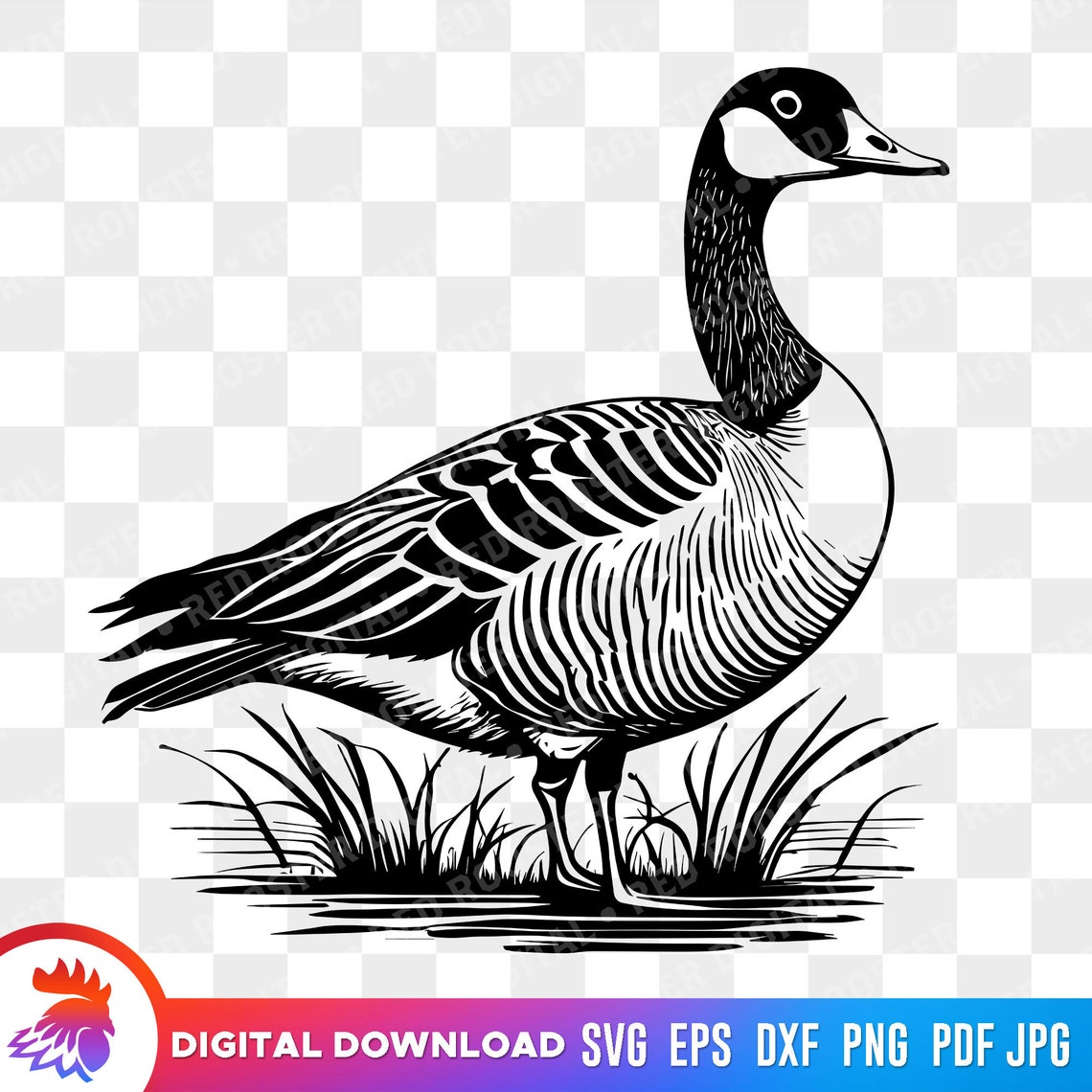 Canadian Goose Svg, Goose Standing Svg, Canadian Goose Clipart, Goose ...