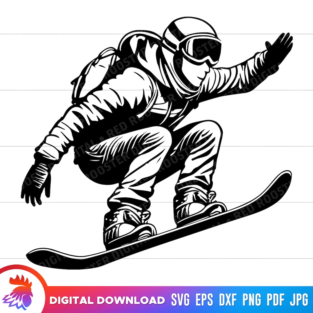 Snowboarder Svg, Snowboarding, Snowboard, Cut File, Svg File for Cricut ...