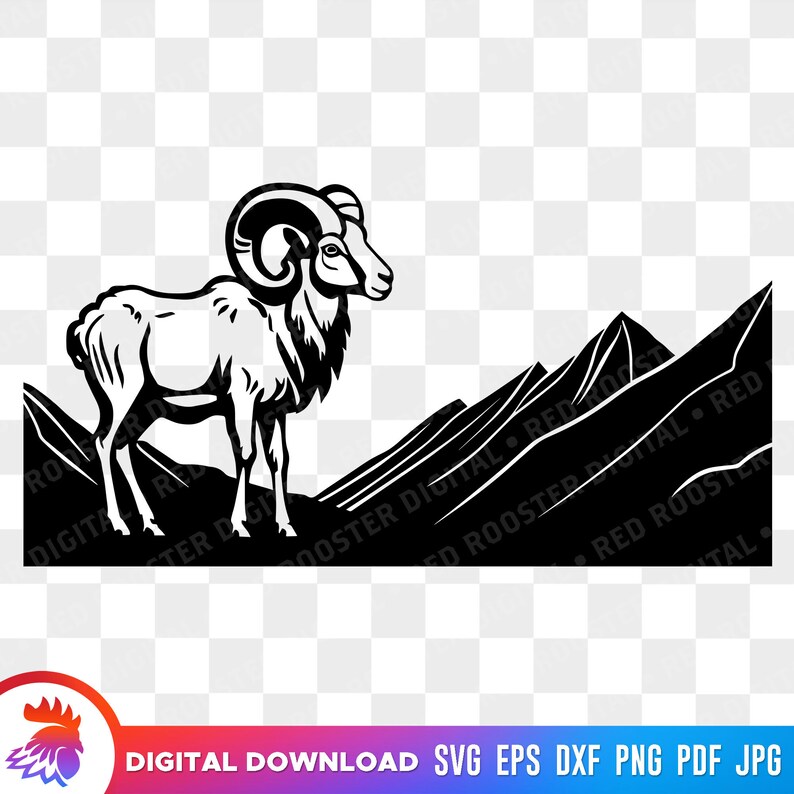 Bighorn Sheep, Ram Svg, Bighorn Sheep Svg, Ram Sheep, Svg File for Cricut, Ram Clipart, Ram on a ...