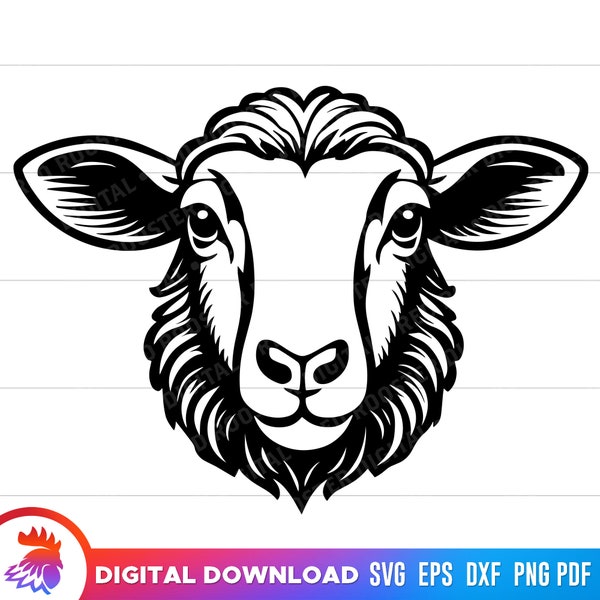 Sheep Lamb Face Clipart - Etsy