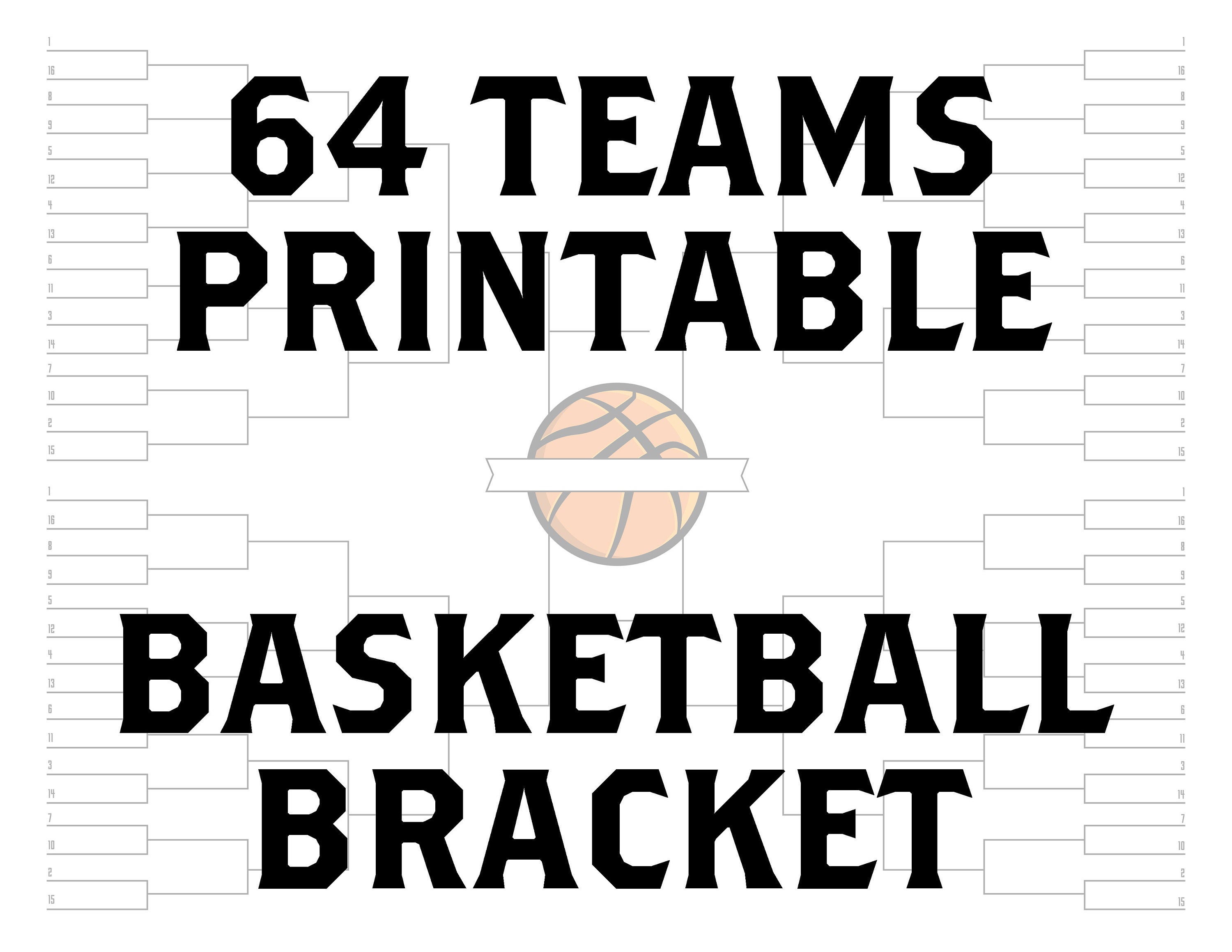 Printable Basketball Tournament Bracket, Basketball Bracket Skeleton ...