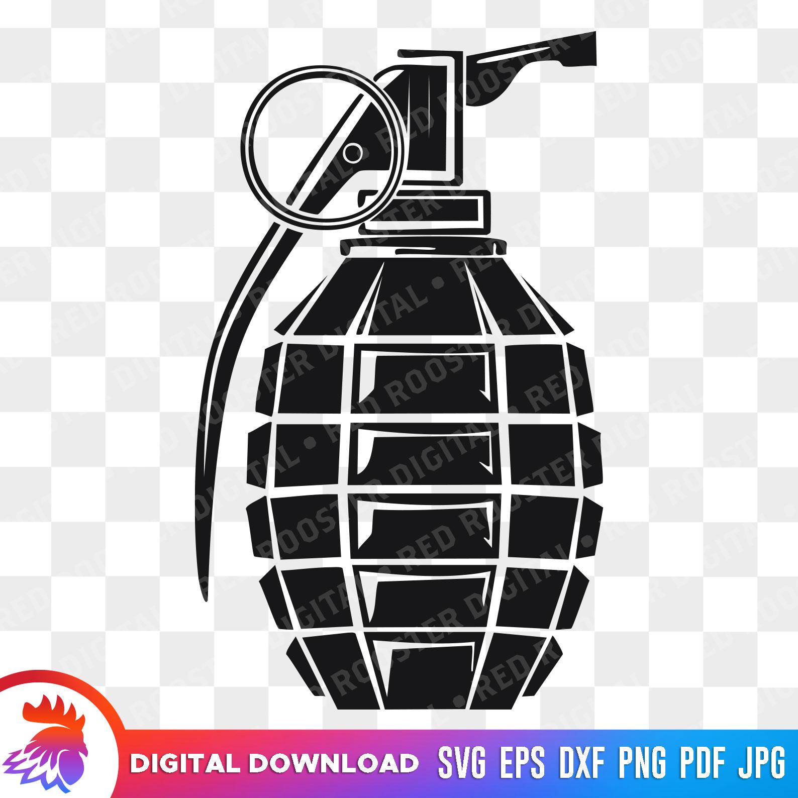 Hand Grenade, Grenade Svg, Hand Grenade Clipart, Grenade Silhouette ...