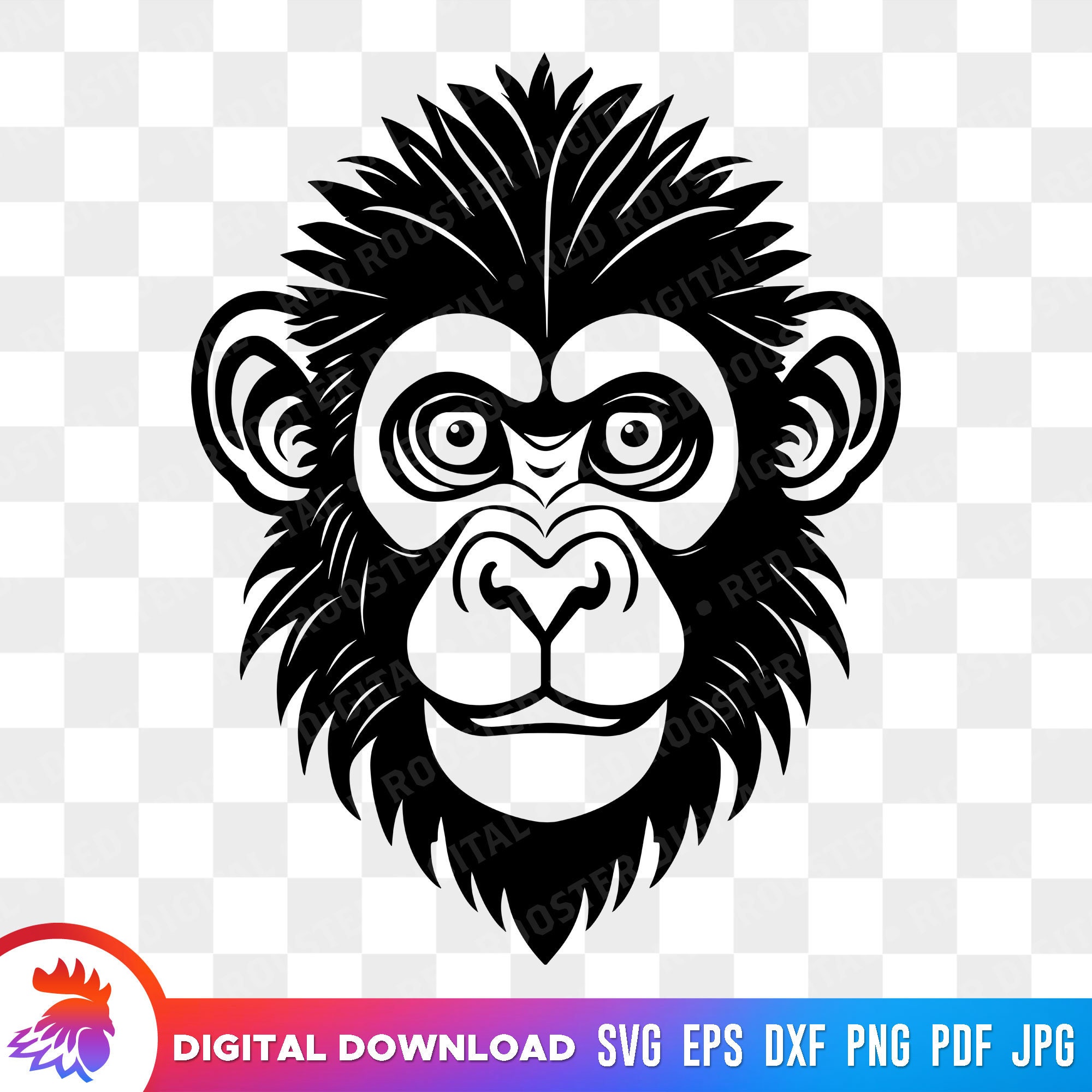 Monkey Face Svg, Monkey Svg, Chimpanzee, Cut File, Svg for Cricut ...