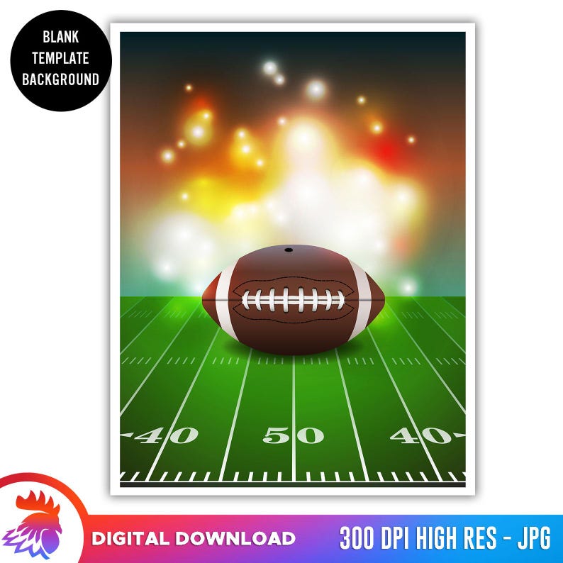 Football Party Flyer Template, American Football Background (digital ...