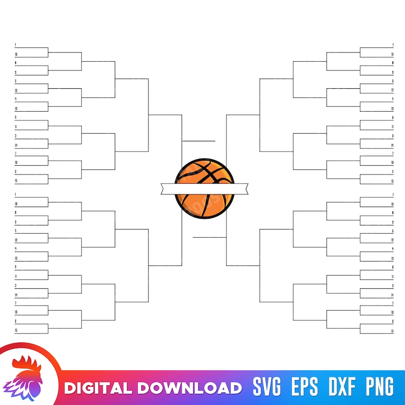 Printable Basketball Tournament Bracket, Basketball Bracket Skeleton ...