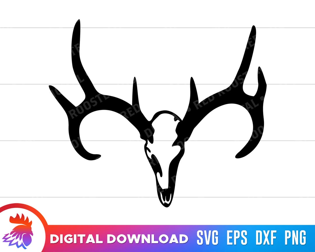 SVG Deer Skull and Antlers Euro Mount Deer Skull Digital - Etsy
