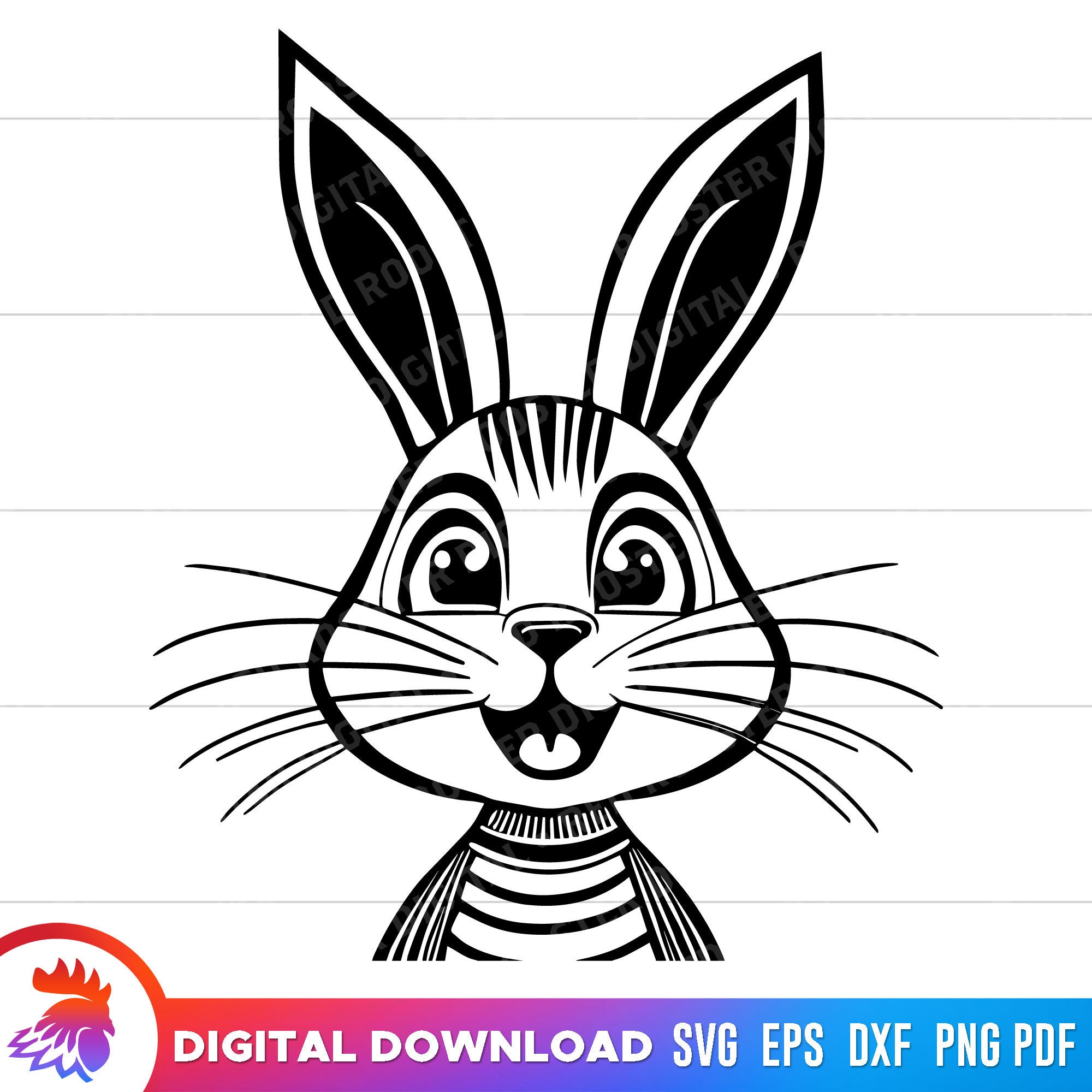 Cute Rabbit Svg, Cartoon Bunny Svg, Easter Bunny Cut File, Bunny Face ...