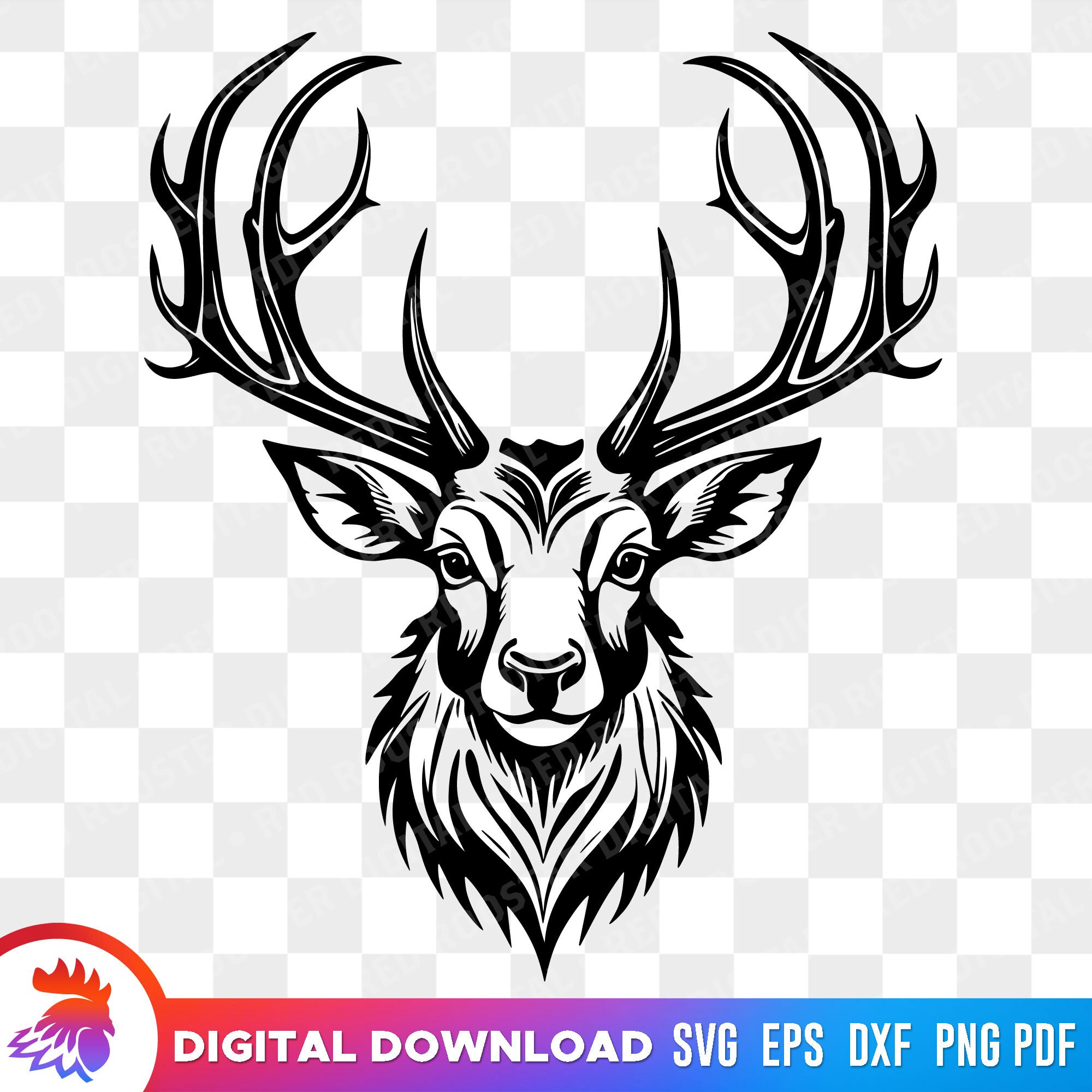 Deer Face Svg Elk Face Svg Deer Buck Cut File Buck Head - Etsy