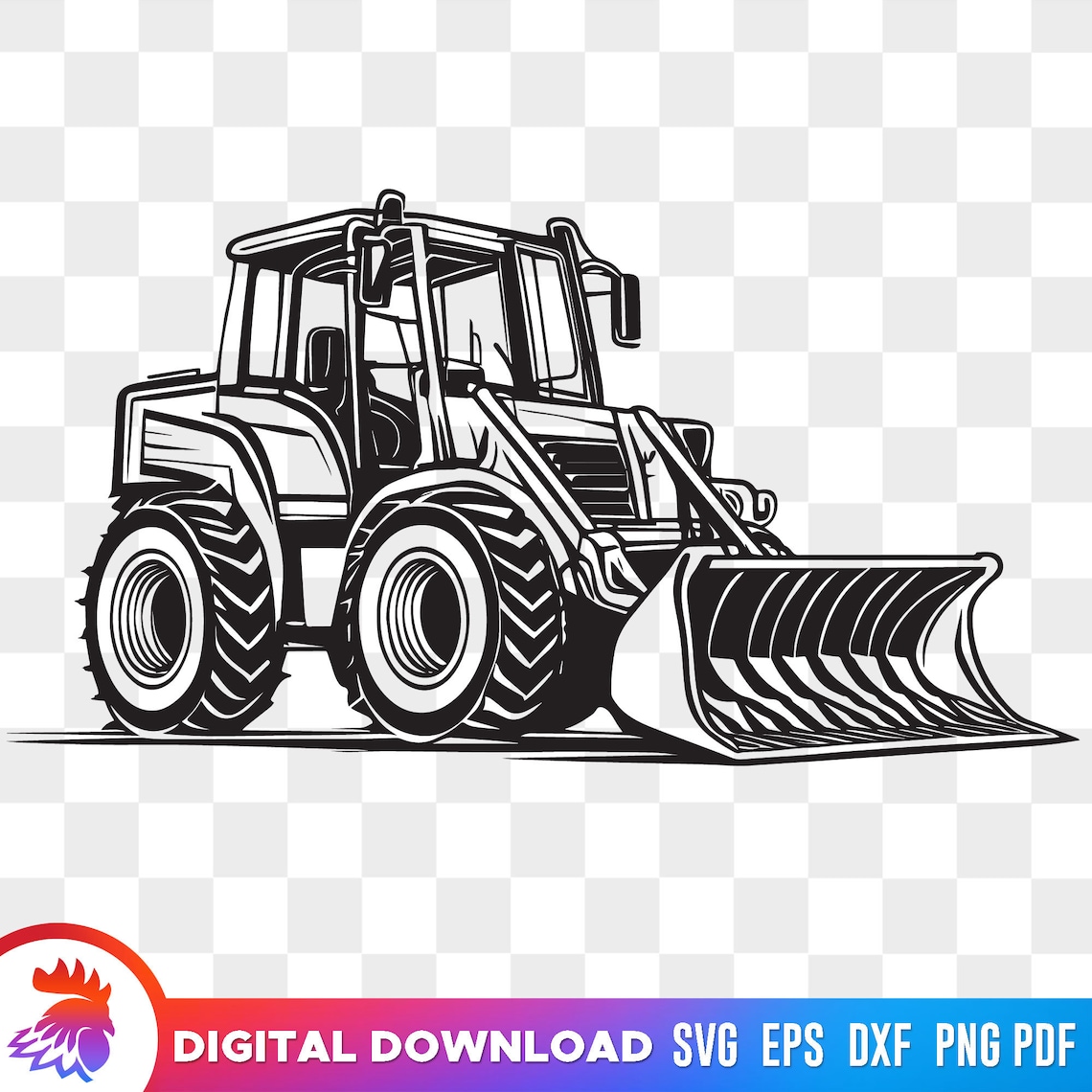 Front End Loader Svg, Skid Loader Svg, Front End Loader Png, Digital ...