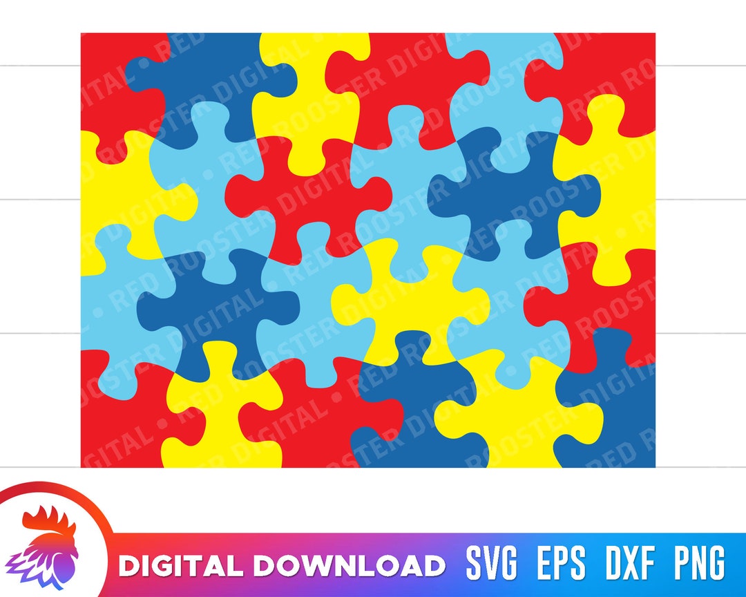 Autism Puzzle Pieces SVG Autism Puzzle Background Autism - Etsy
