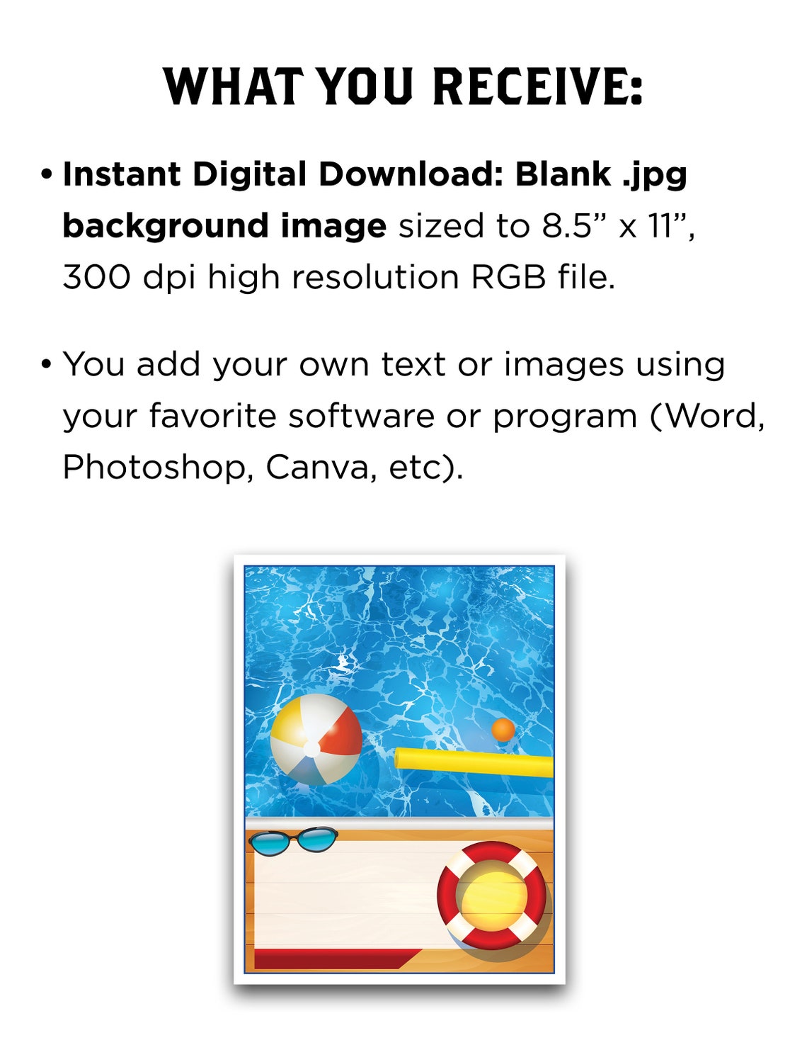 Pool Party Flyer Template, Blank Pool Party Background, Pool Party ...