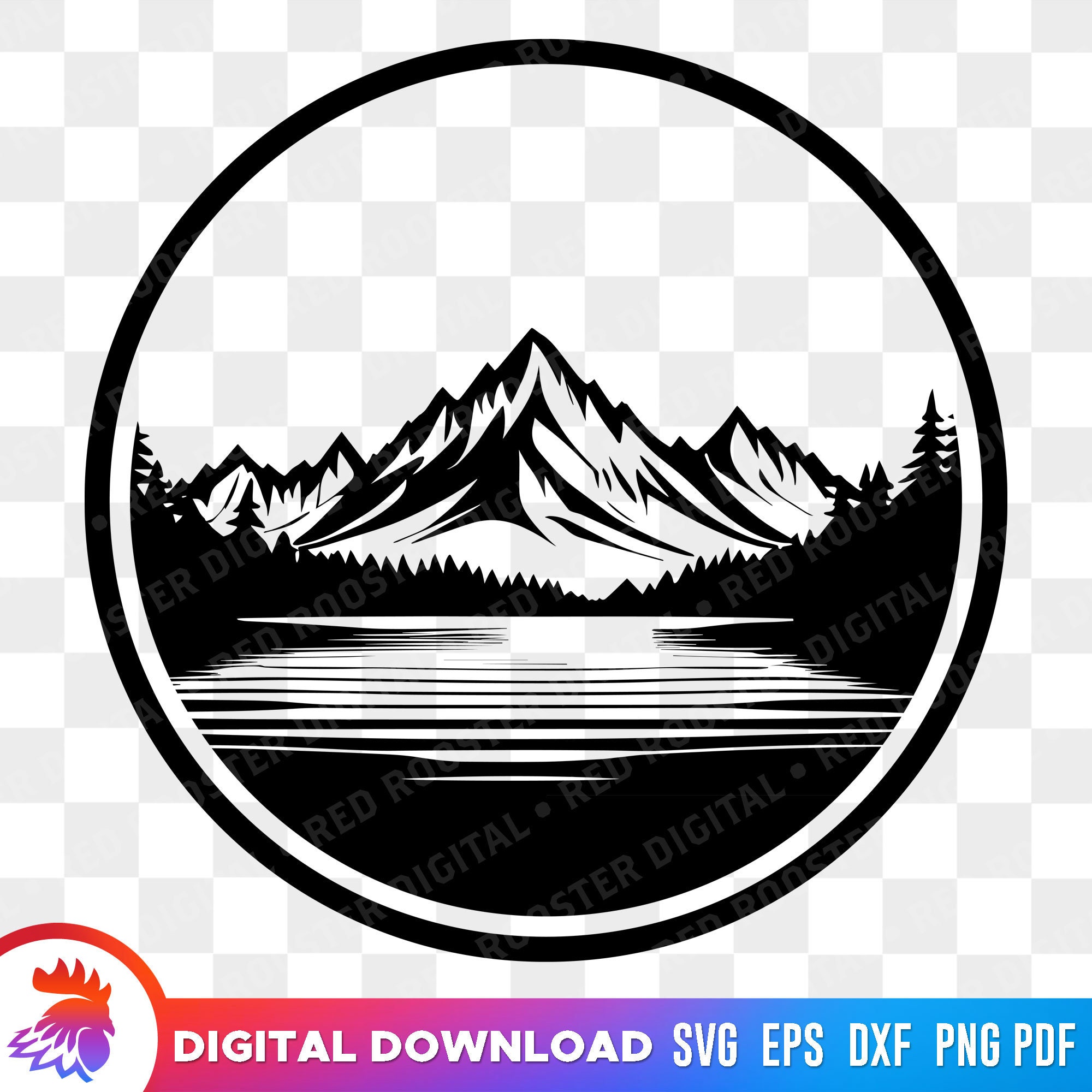 Mountain Lake Svg, Mountains Icon, Wilderness Svg, Lake and Mountains ...