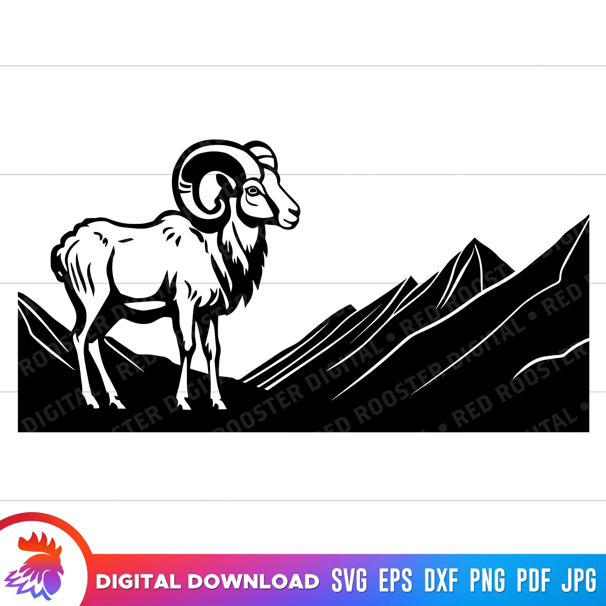 Bighorn Sheep, Ram Svg, Bighorn Sheep Svg, Ram Sheep, Svg File for ...