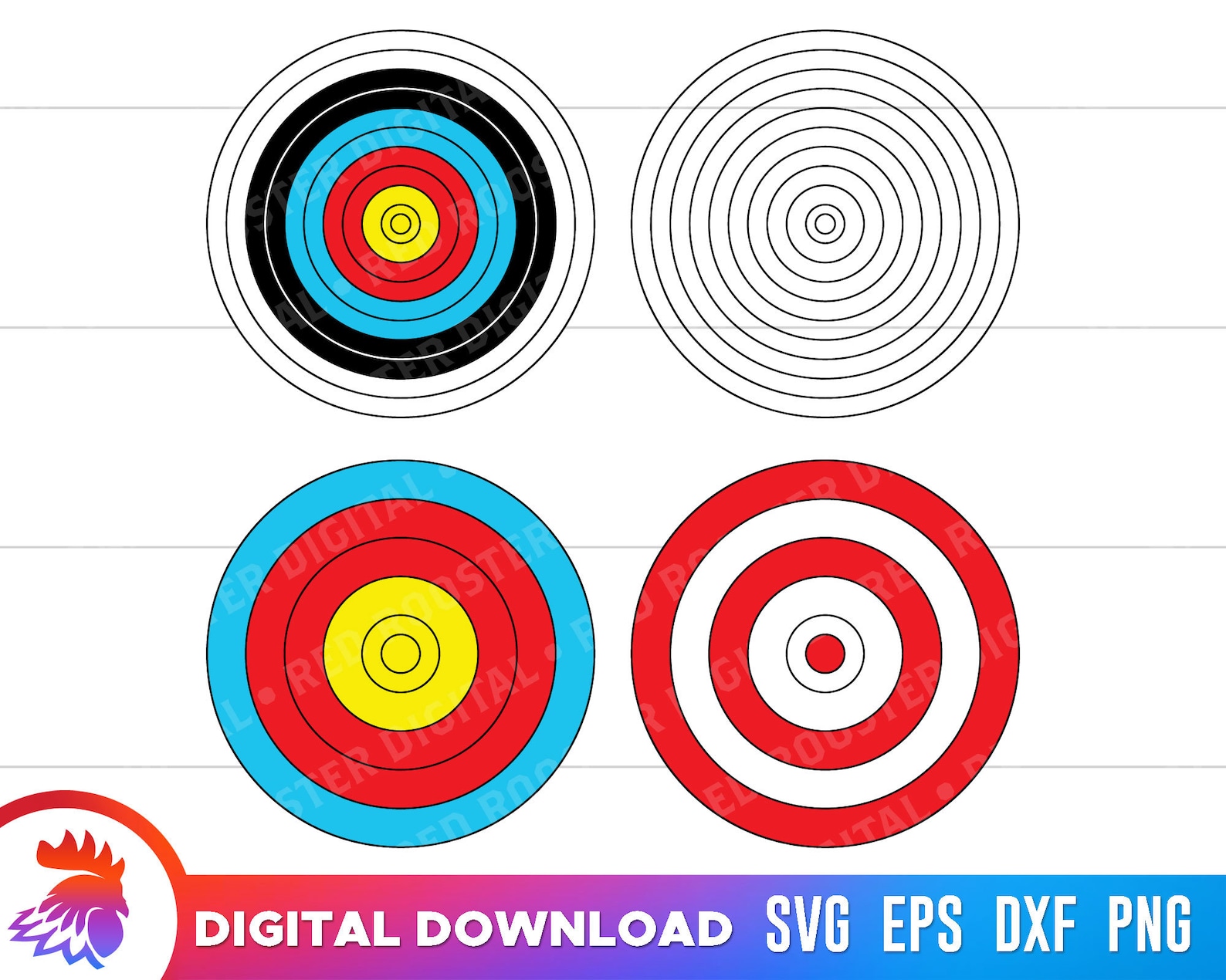 Printable Archery Target Archery Target SVG Archery Target - Etsy