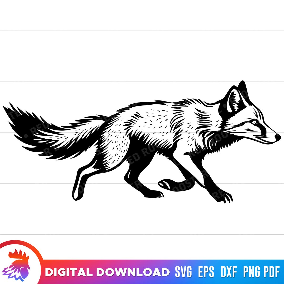 Running Fox Svg, Fox Svg, Fox Clipart, Fox Png, Red Fox Svg, Grey Fox ...