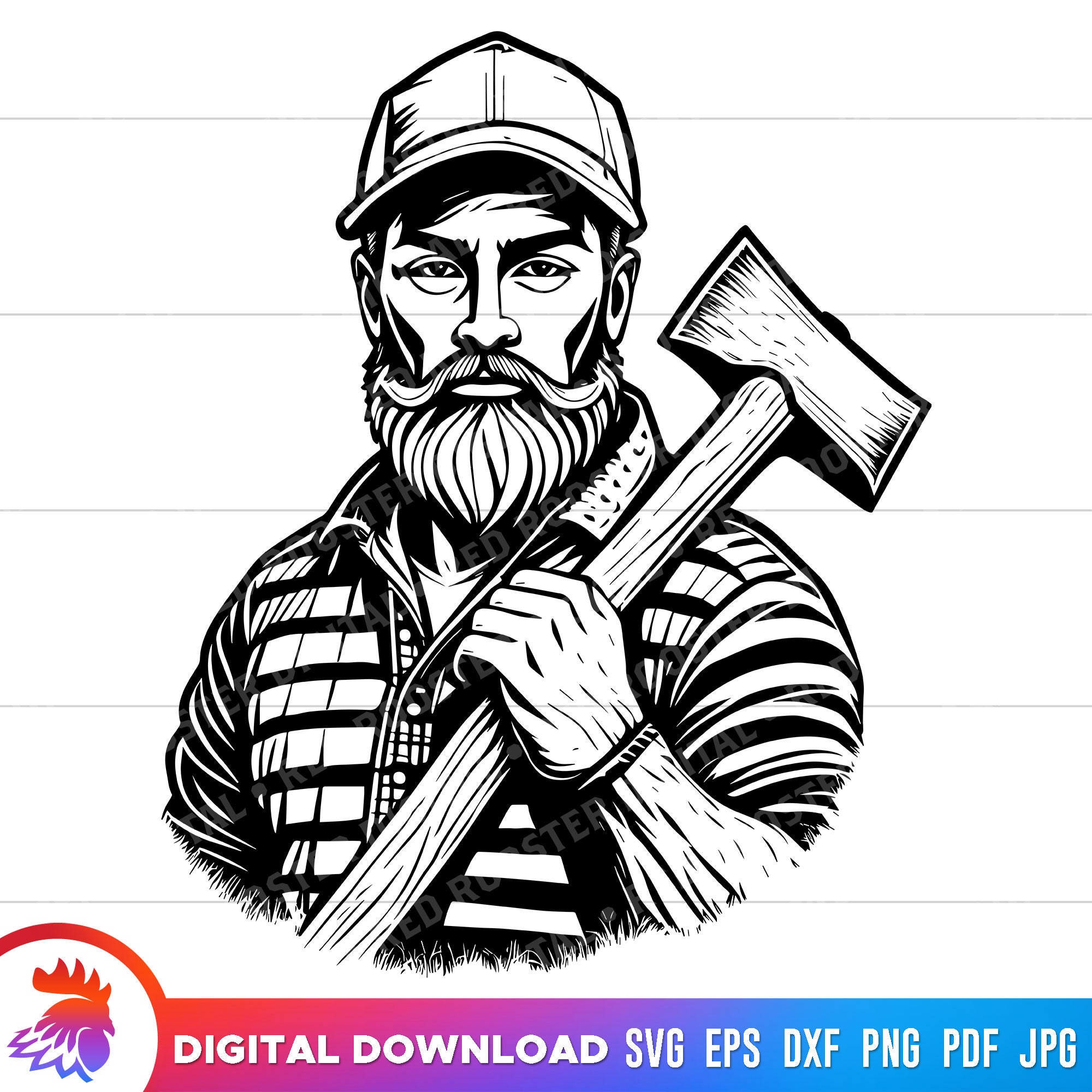 Lumberjack Svg, Lumberjack With Axe, Lumberjack Clipart, Man With Axe ...