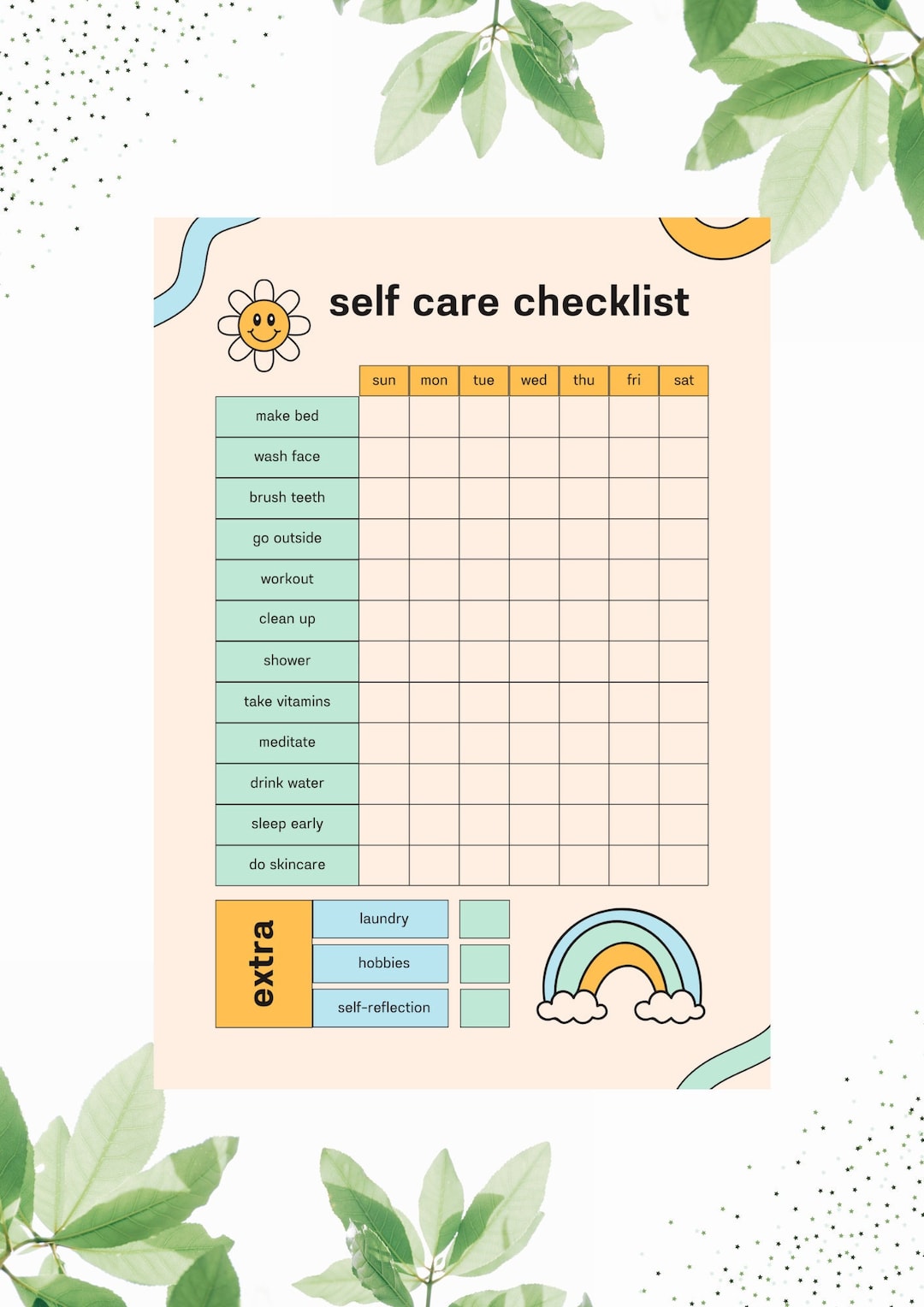 Self Care Planner, Self Care Checklist, Self Care for Women, Self Care ...