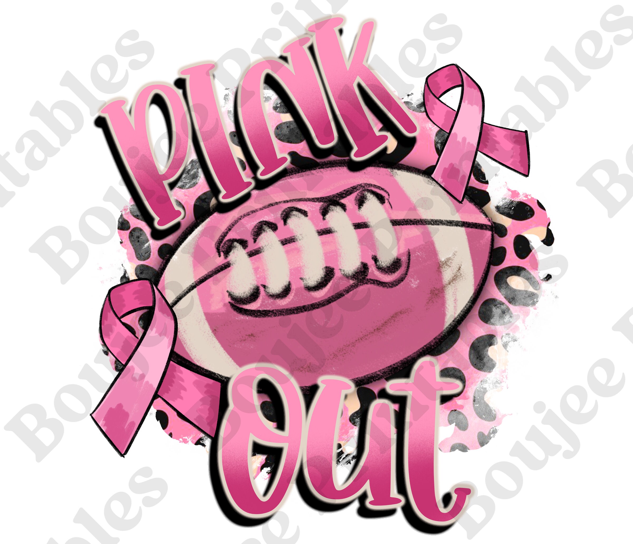 Pink Out Png, Leopard Pink Out Png, Tackle Cancer Png, Football Cancer ...