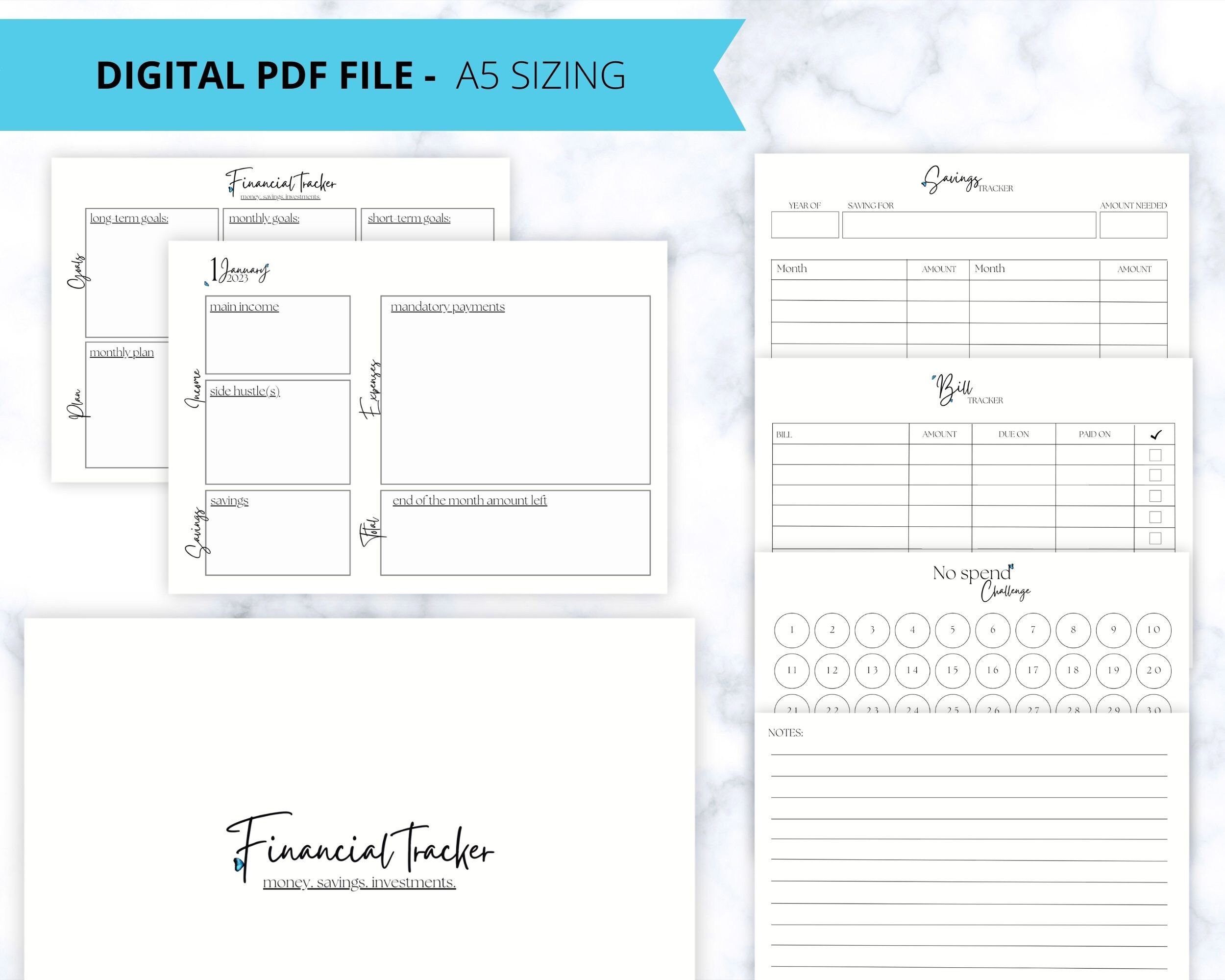 2023 Printable Financial Tracker - Etsy