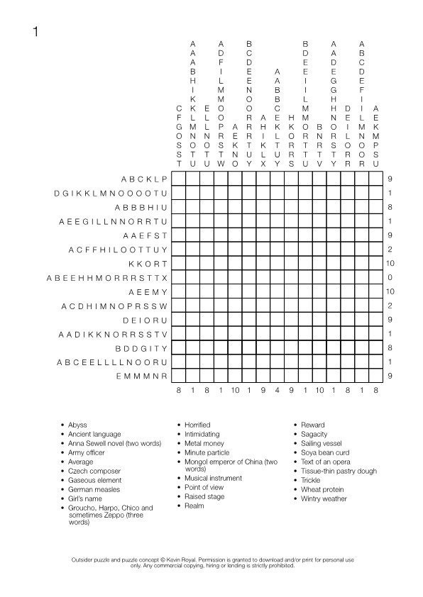 Outsider Collection Volume 2, Outsider Puzzles, Outsiders, Crossword ...