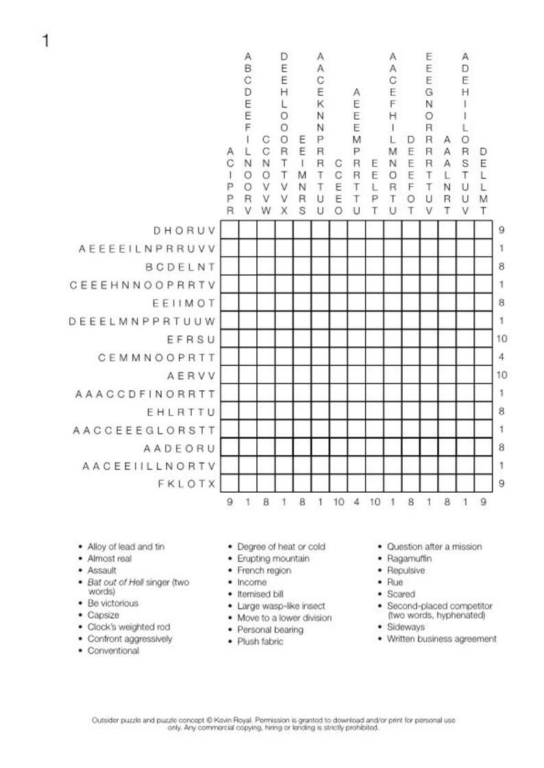 Outsider Collection Volume 7, Outsider Puzzles, Outsiders, Crossword ...