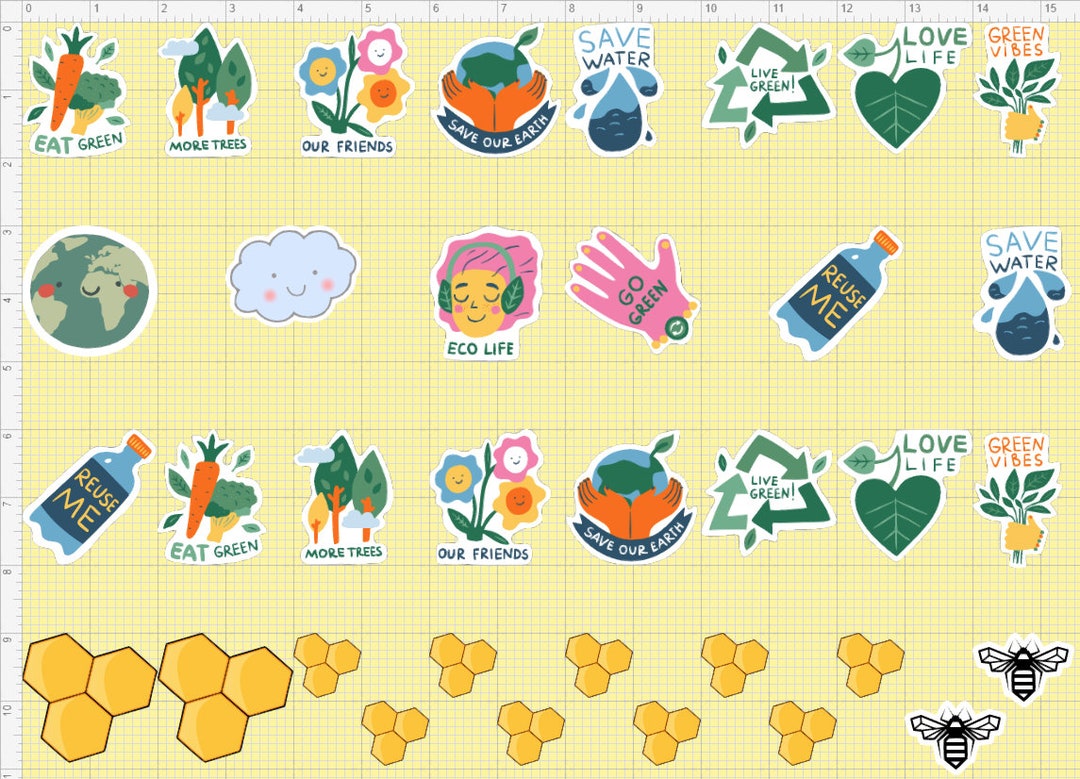 Eco Friendly Stickers Waterproof High Quality No Mess Peel & Restick 35 ...