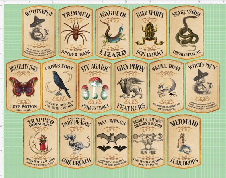 Potion Ingredient Stickers for Witches - Etsy