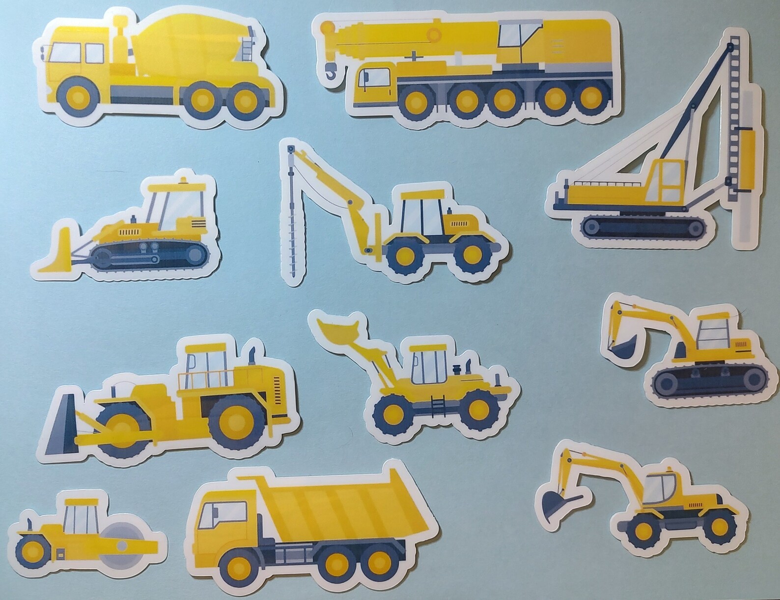 Construction Truck Stickers Waterproof No Mess Peel & Restick High ...