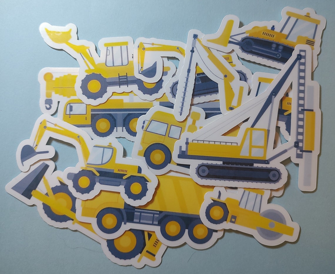 Construction Truck Stickers Waterproof No Mess Peel & - Etsy