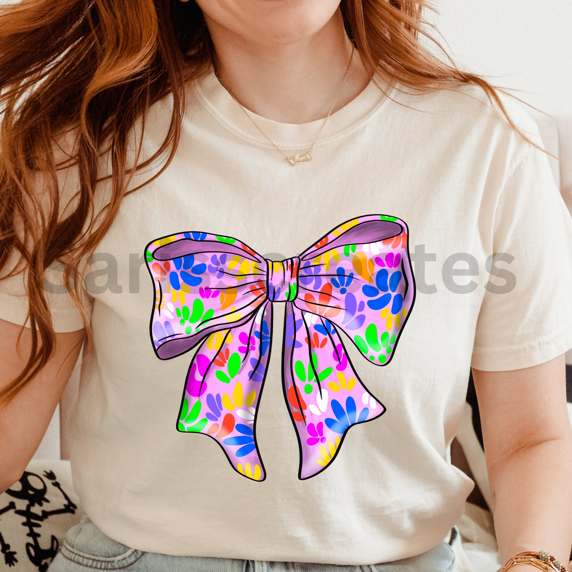 Mexican Coquette Bow, Mexican Print Bow Png, Hand Drawn Latina ...