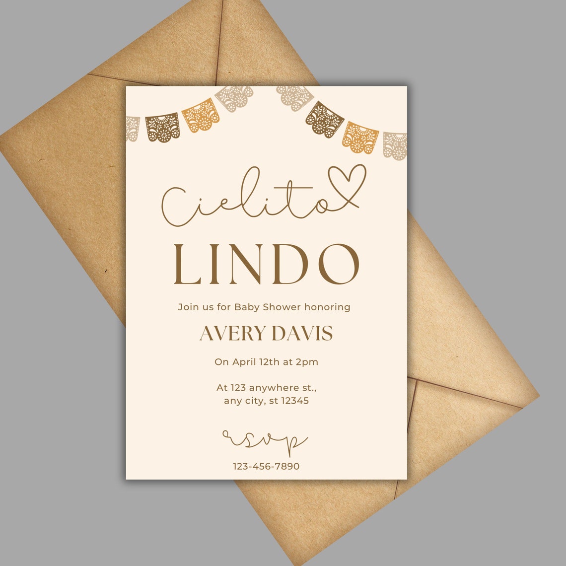 Cielito Lindo Baby Shower Invitation Template, Papel Picado Invitation ...