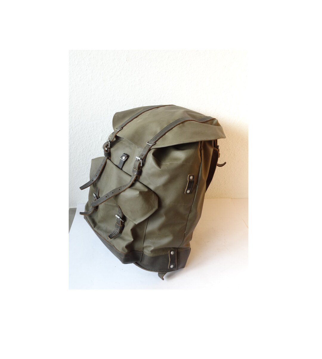 Vintage Swiss Army Rubberized Waterproof Black Leather Military ...