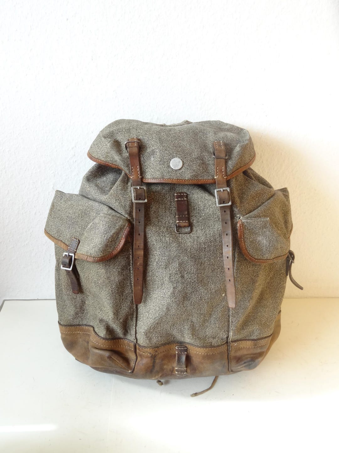 Swiss Army Sattler Mountain Troops Backpack 40s Vintage Salt and Pepper ...