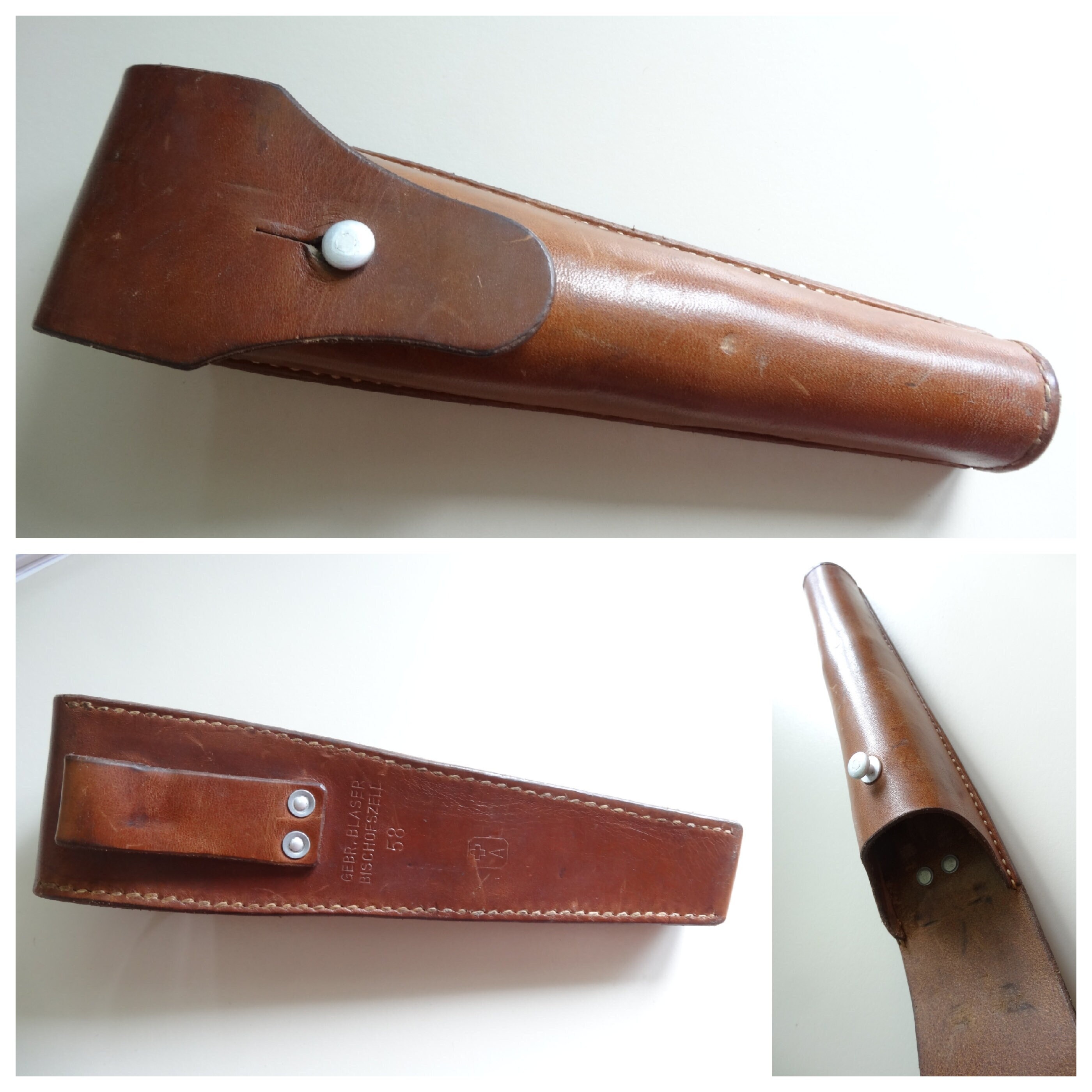 Vintage Swiss Army Military Leather Schießbecher for K31 Bag for Rifle ...
