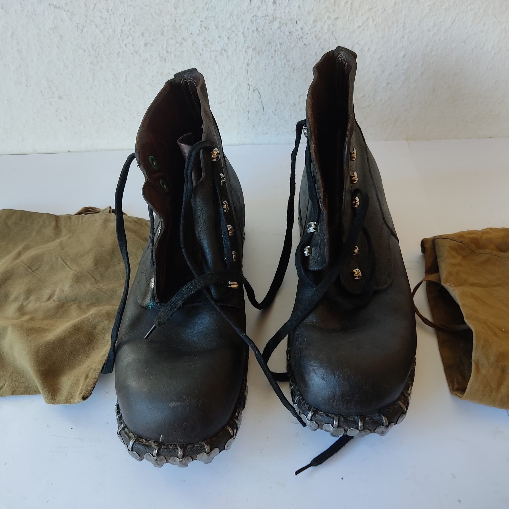 WWII Swiss Army Mountain Hobnail Boots Shoes Size US 12 EUR 46 Made ...