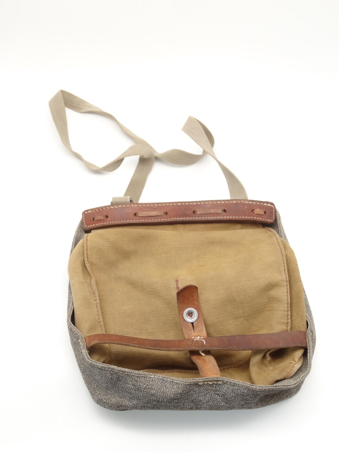 Vintage Swiss Army Military Leather Bread Bag 1943 Handmade Satchel ...