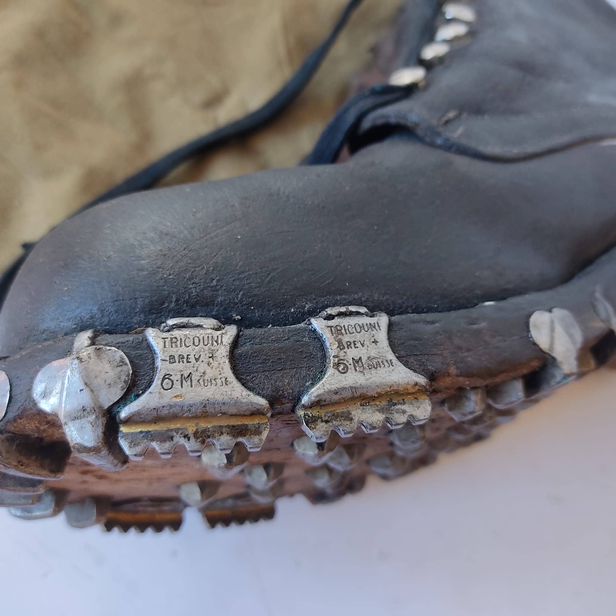 WWII Swiss Army Mountain Hobnail Boots Shoes Size US 12 EUR 46 Made ...