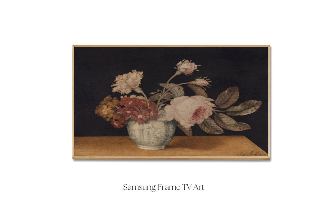 Samsung Frame Tv Art / Vintage Delft Pottery Painting Still Life Frame ...