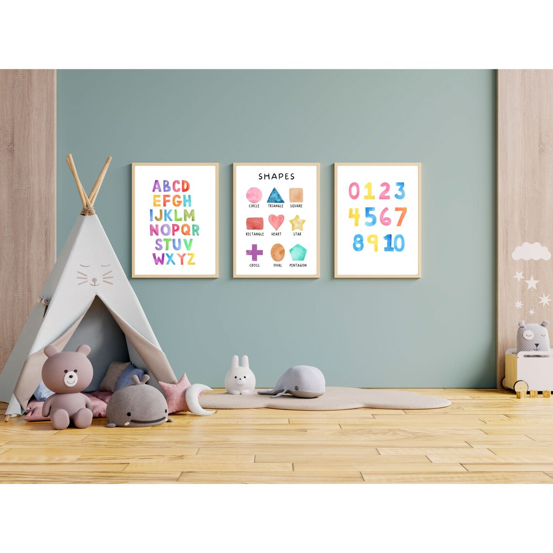 Set of 6 Printable Poster for Playroom, Kindergarten Poster ...