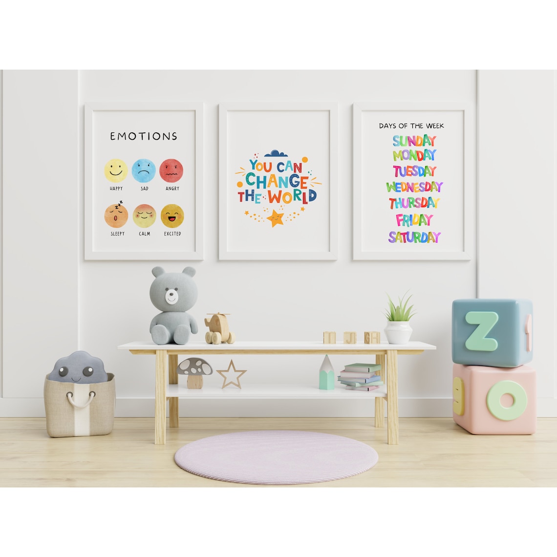 Set of 6 Printable Poster for Playroom, Kindergarten Poster ...